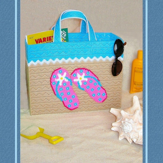 Plastic Canvas Pattern Download Flip Flop Beach Bag | Etsy