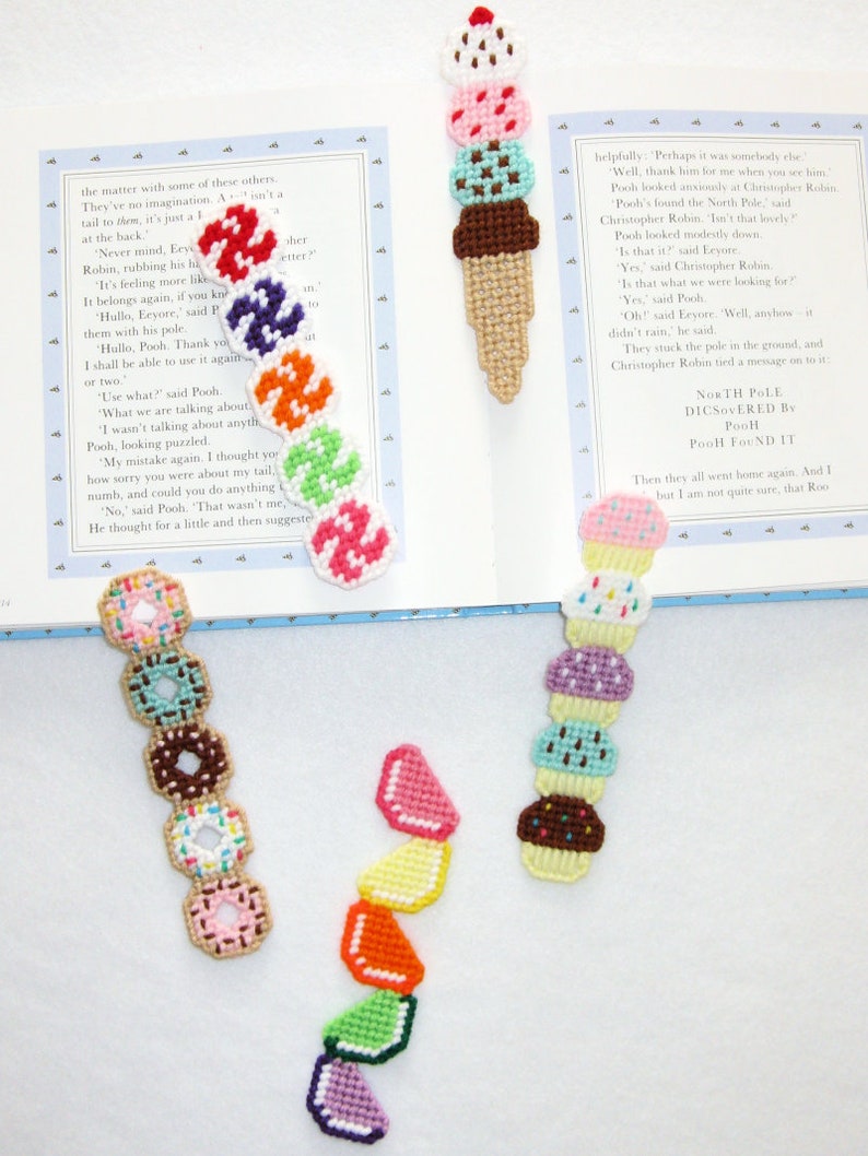 Plastic Canvas Pattern Download Sweet Treat Bookmarks | Etsy