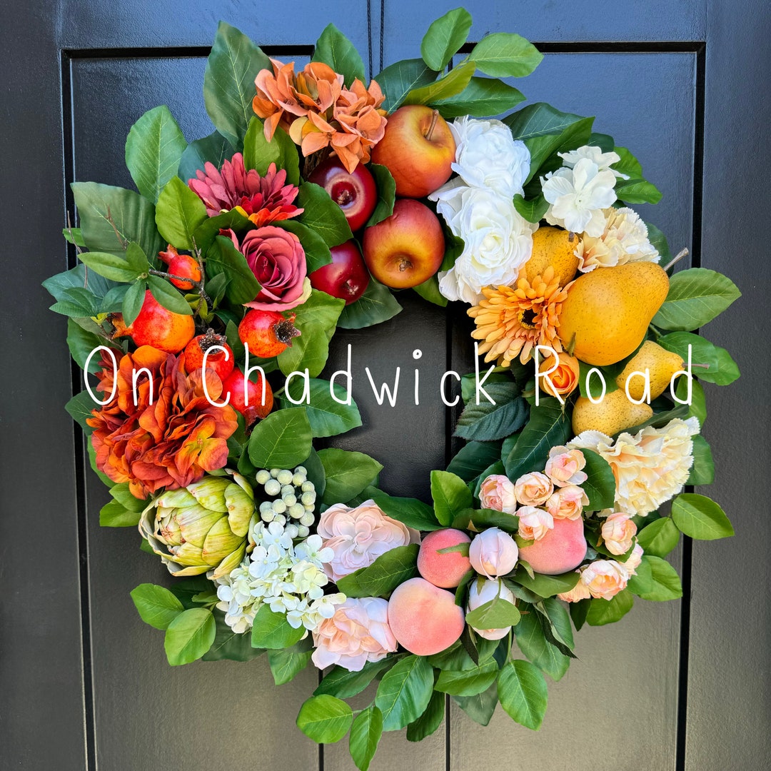 Summer Harvest Fruit Wreath, Housewarming Gift, Front Door Decor - Etsy
