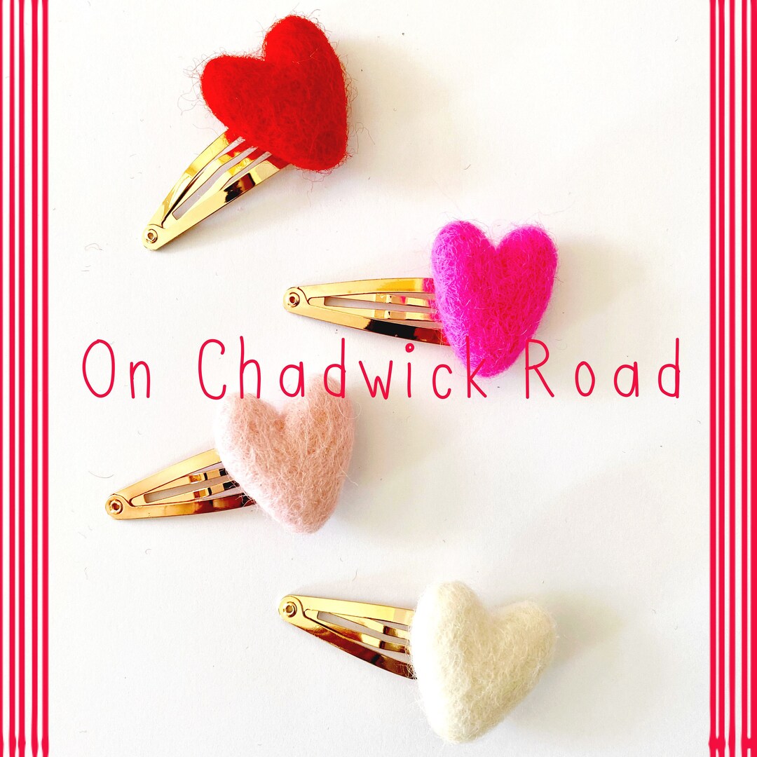 Felt Heart Snap Clip - Etsy