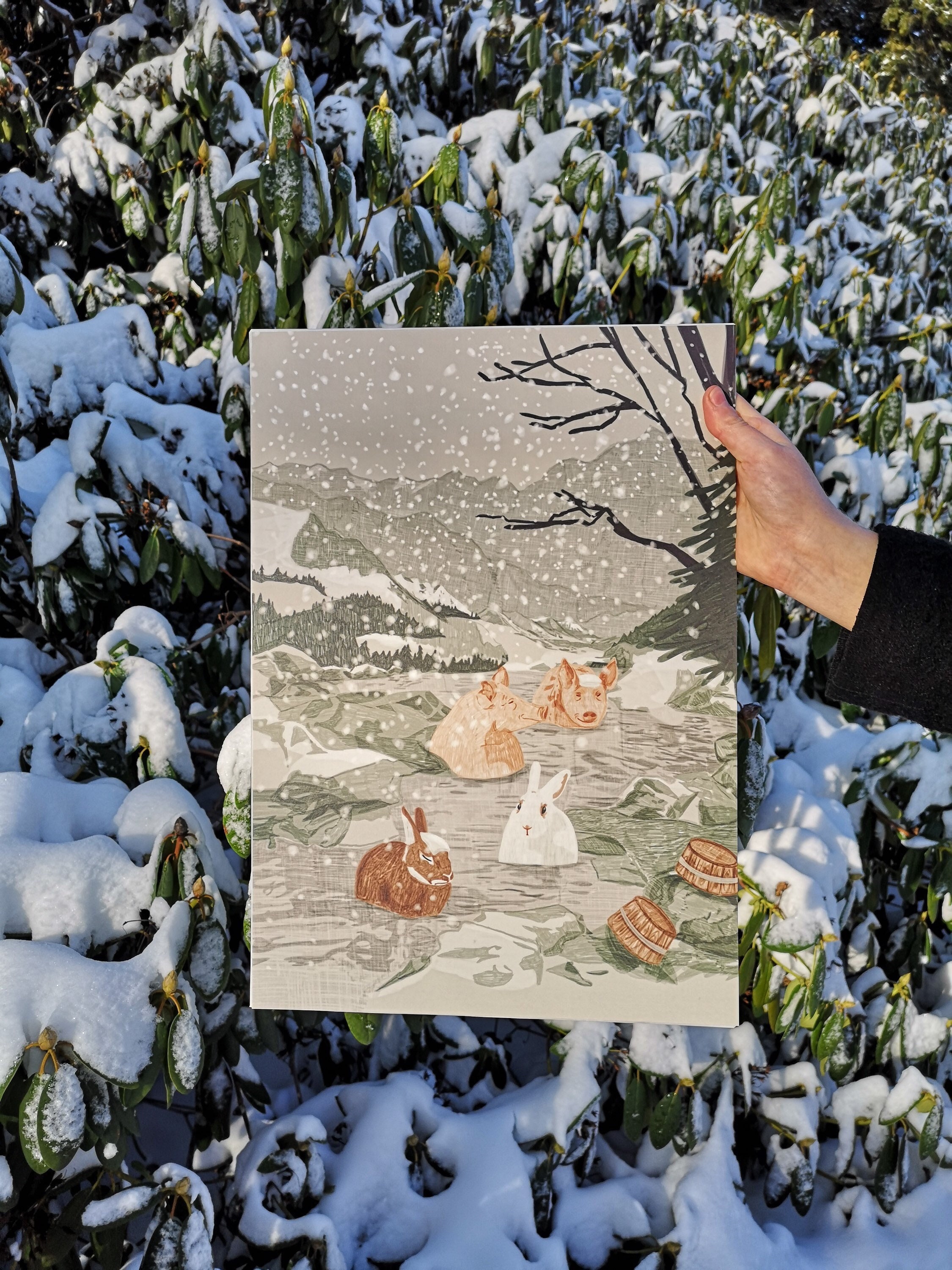 Japanese Onsen Illustration A3 - Etsy