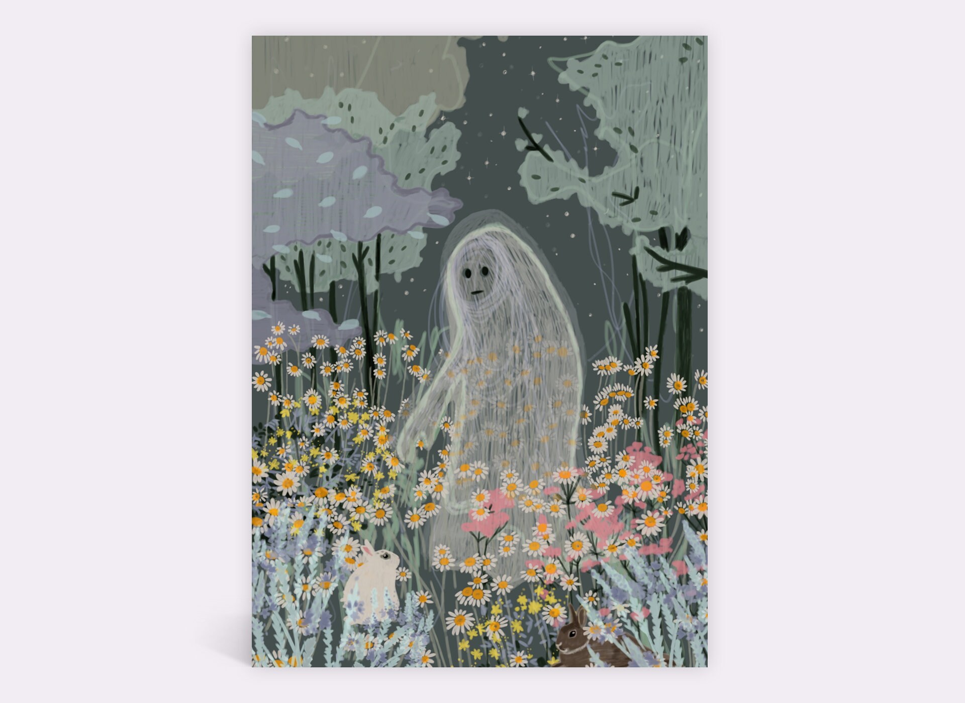 Goodnight Ghost Illustration / Greetingcard A5 - Etsy
