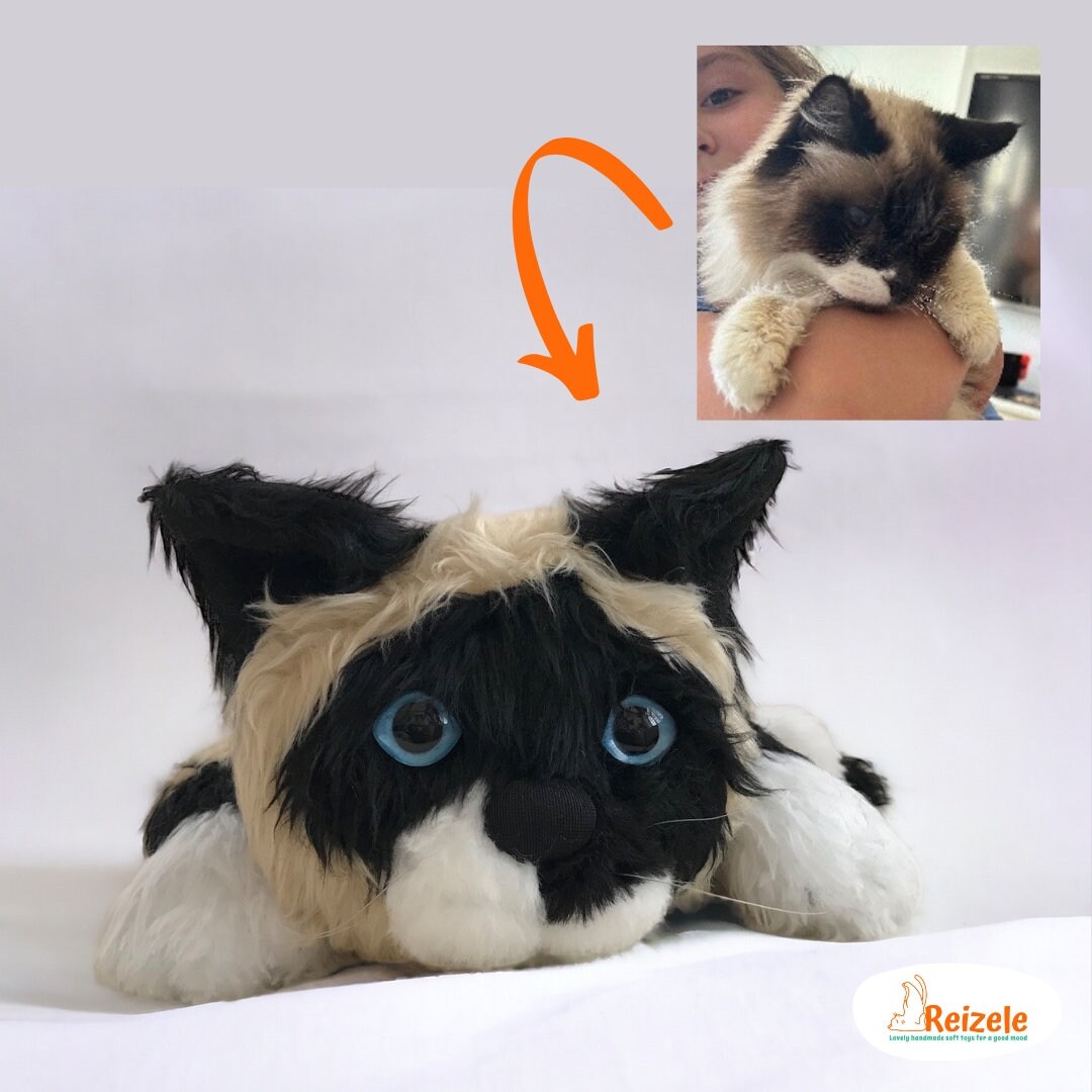 Custom Plush Cat Based on Photo, Made to Order Stuffed Animal Cat ...