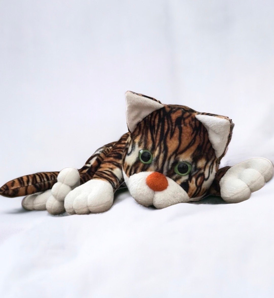 Striped Plushie Cat, Tabby Cat Plush, Handmade Stuffed Cat, Cute Cat ...