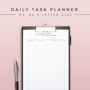 Daily Task Planner, Printable Planner Inserts, Productivity Organizer ...