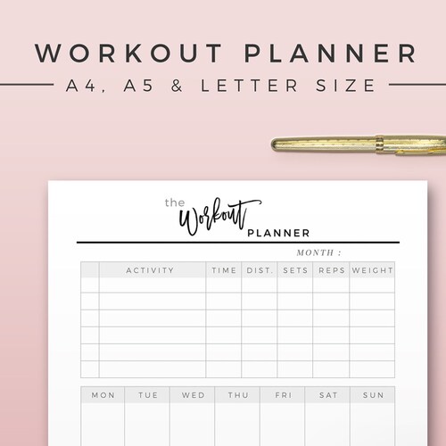 Fitness Planner Printable Planner Inserts Workout Log - Etsy