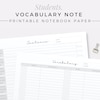 B5 Cornell Note Template, Printable Note Inserts, Productivity Study Note, Simple Study Journal ...