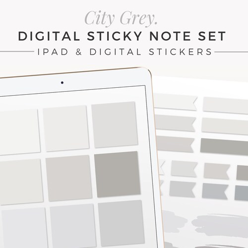 WINTER BLUE Digital Sticky Note Set Neutral Sticky Notes | Etsy