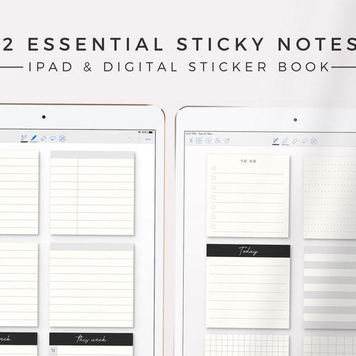 12 Neutral Sticky Notes Ipad Sticky Note Digital Planner - Etsy Canada