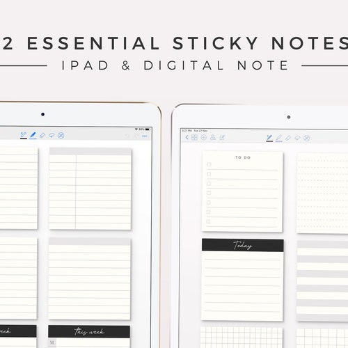 12 Neutral Sticky Notes Ipad Sticky Note Digital Planner - Etsy