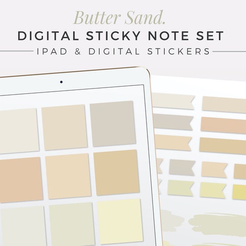 BUTTER SAND Digital Sticky Note Set Neutral Sticky Notes - Etsy