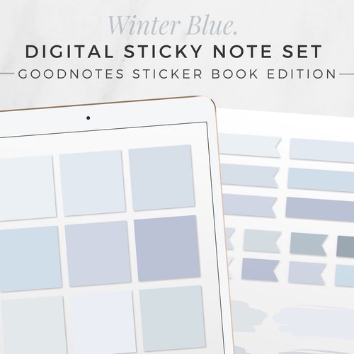 WINTER BLUE Digital Sticky Notes Goodnotes Sticker Book - Etsy