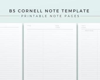 B5 Note Printable - Etsy