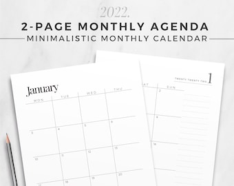 Two Page Calendar | Etsy