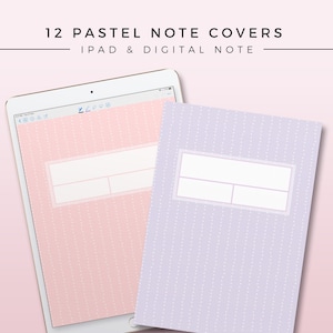 12 Pastel Digital Note Covers | iPad Sticky Notes | Goodnotes Template ...