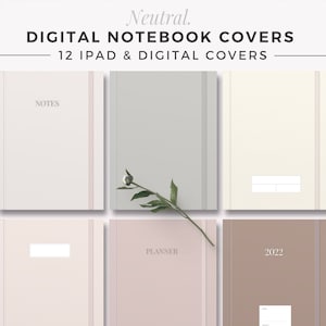 NEUTRAL Digital Note Covers GoodNotes Template Digital | Etsy