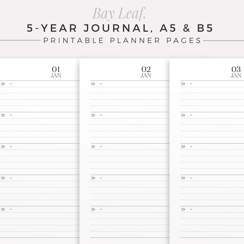 B5 Diary Insert - Etsy UK