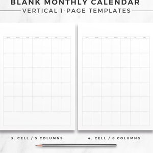 MINIMALISTIC Blank Calendar | A4 & LETTER | Empty Printable Calendar ...