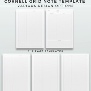 SIMPLE Cornell Grid Note Template | A4 & LETTER | Printable Note ...