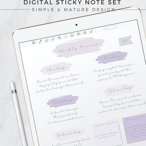FALL LAVENDER Digital Sticky Note Set | Neutral Sticky Notes, iPad ...