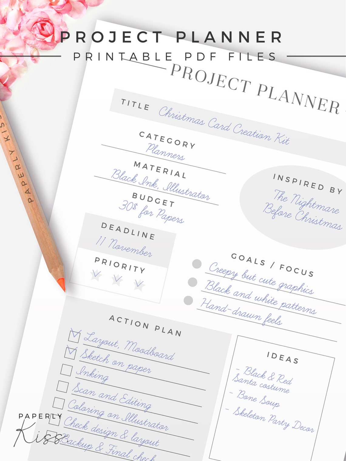 Project Planner Printable Planner Inserts Productivity - Etsy