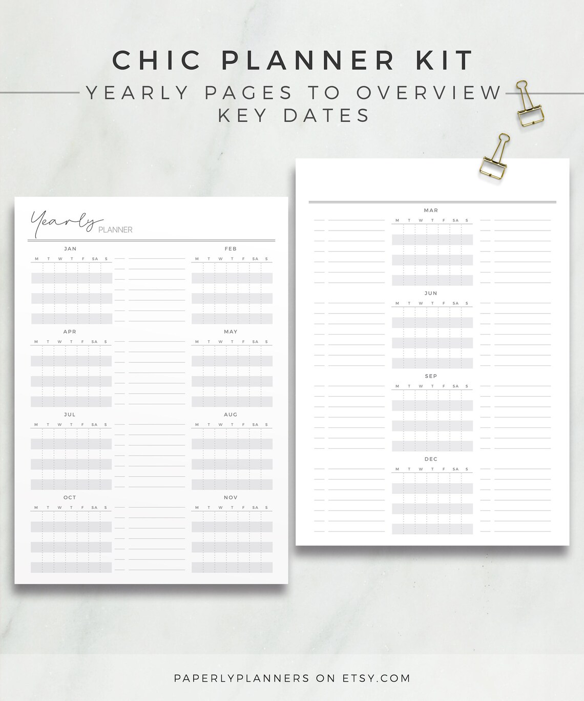 Chic Planner Kit Printable Planner Bundle Undated Planner - Etsy