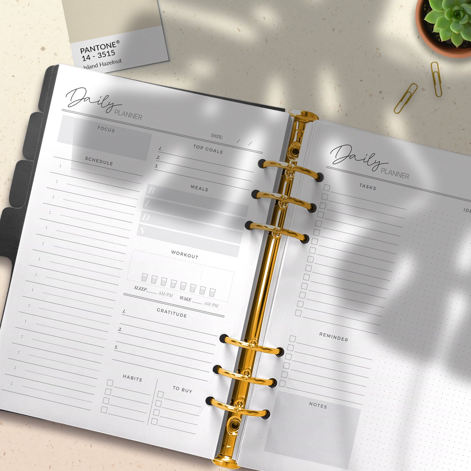 Chic Daily Planner One Page Daily Planner Printable Planner | Etsy