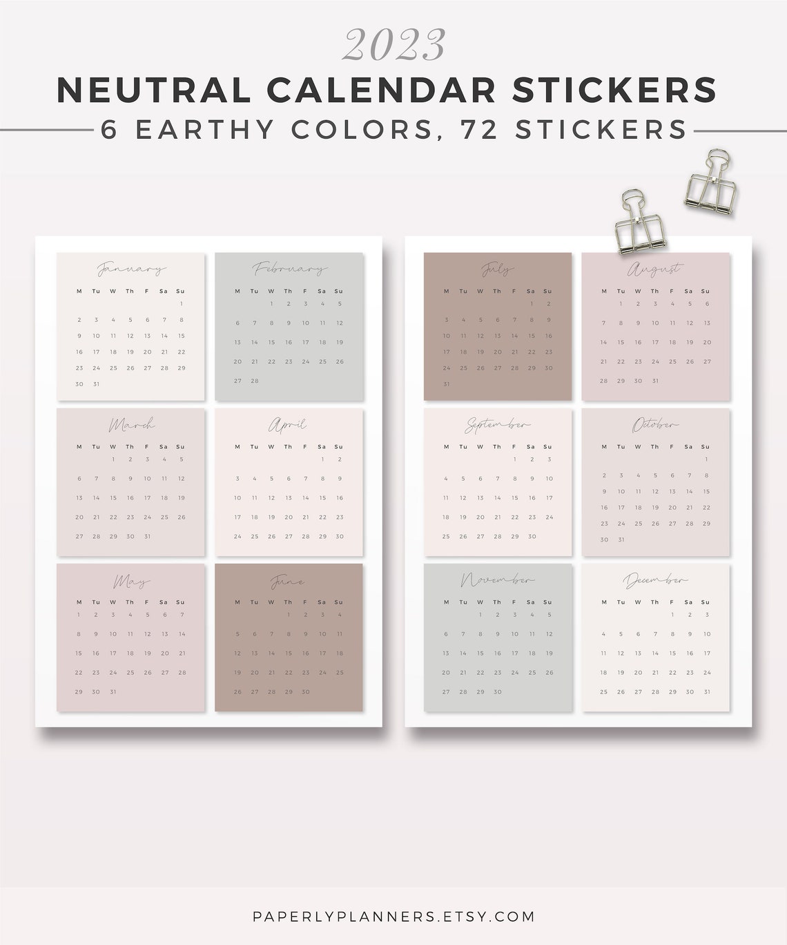 2023 NEUTRAL Digital Calendar Sticky Notes Ipad Sticky - Etsy