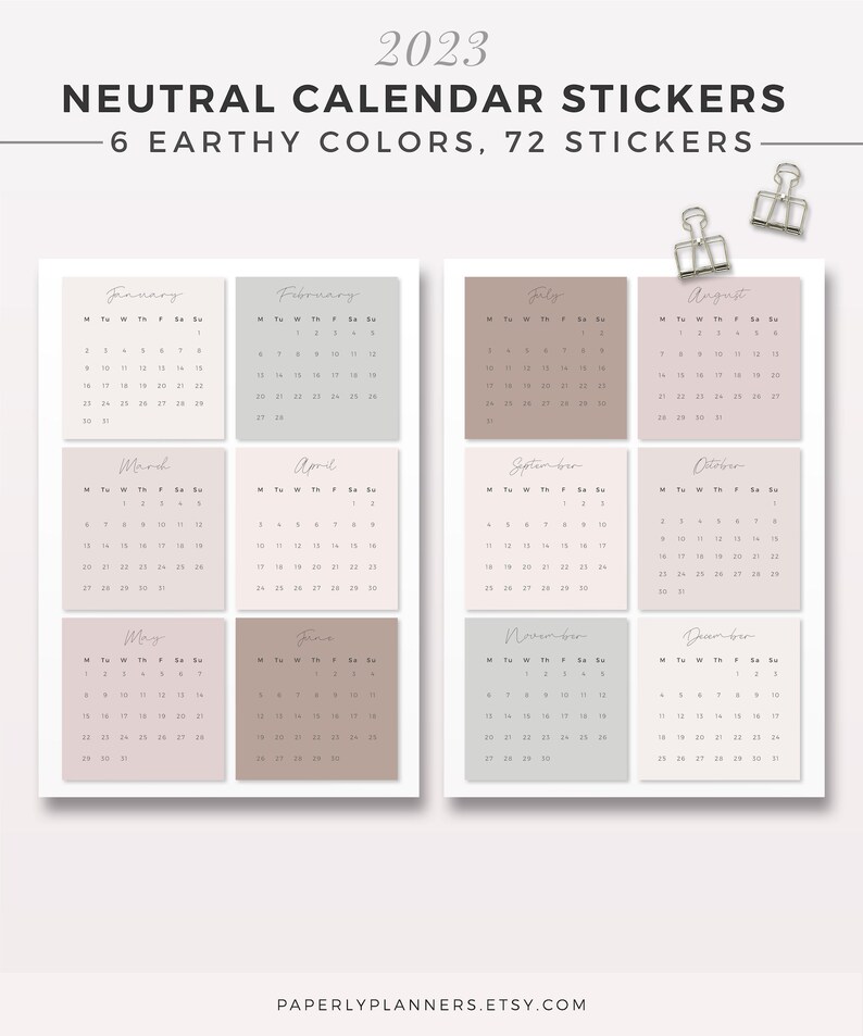 2023 NEUTRAL Digital Calendar Sticky Notes Ipad Sticky - Etsy