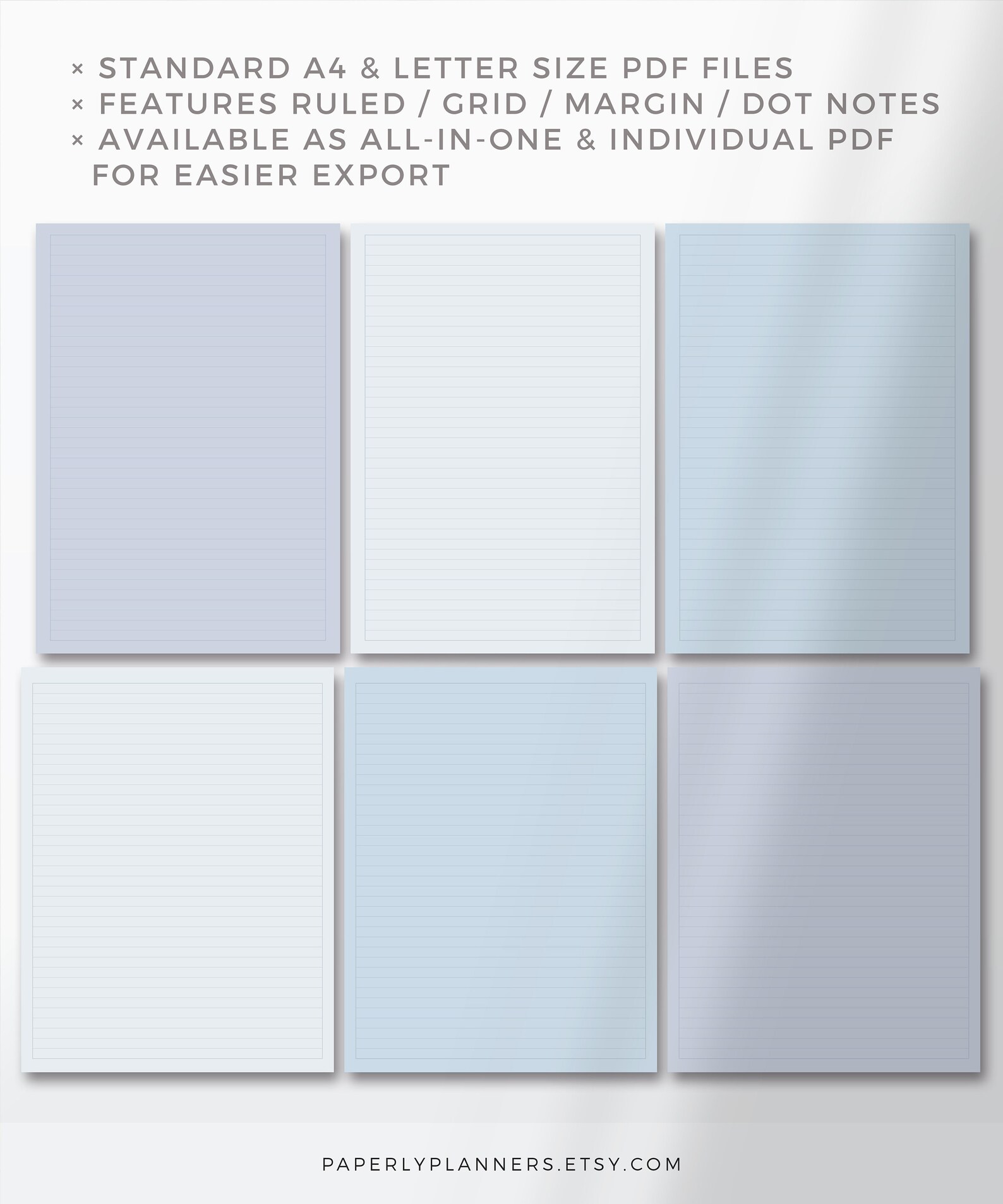 WINTER BLUE Digital Note Template Neutral Goodnotes Template | Etsy