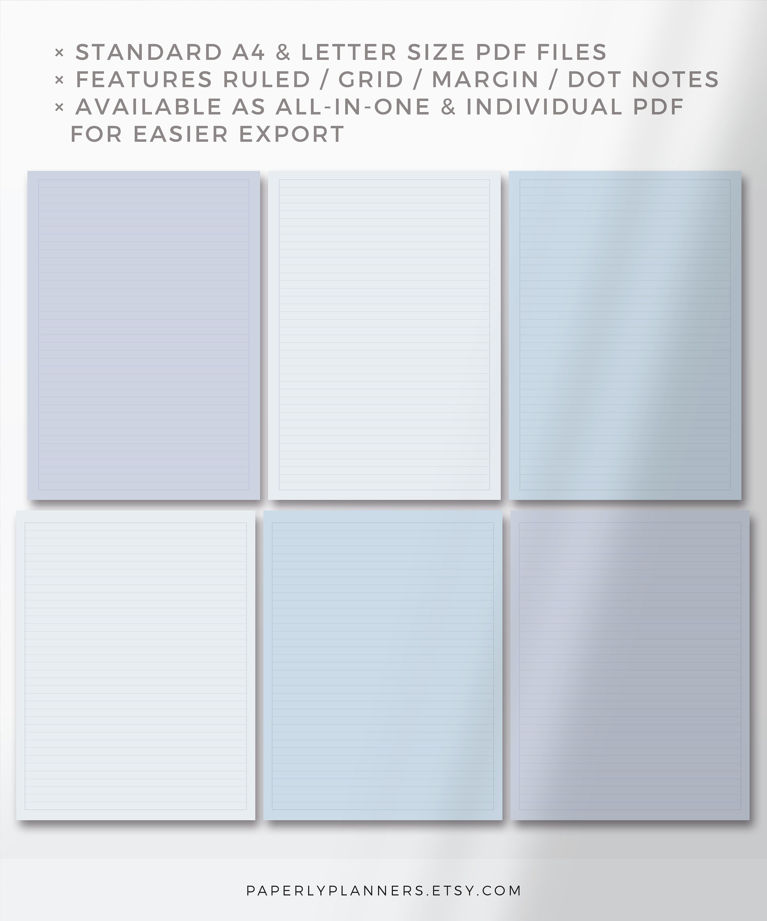 WINTER BLUE Digital Note Template Neutral Goodnotes Template | Etsy