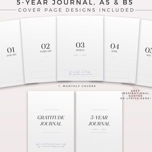 BAY LEAF 5-year Journal | A5 & B5 | Printable Planner Inserts, Undated ...