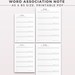 STUDENTS Word Association Template A5 & B5 Printable Note Inserts ...