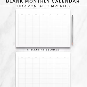 MINIMALISTIC Blank Calendar | A4 & LETTER | Empty Printable Calendar ...
