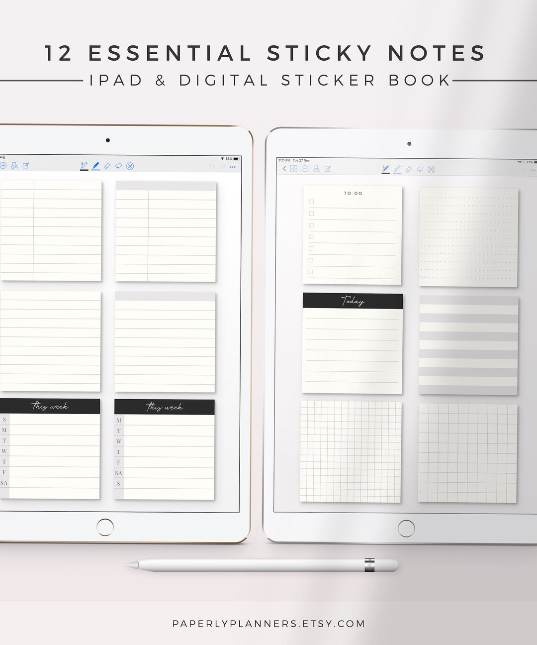 12 Essential Sticky Notes | Goodnotes STICKER BOOK, Digital Planner ...