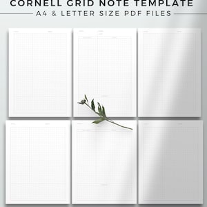 SIMPLE Cornell Grid Note Template | A4 & LETTER | Printable Note ...