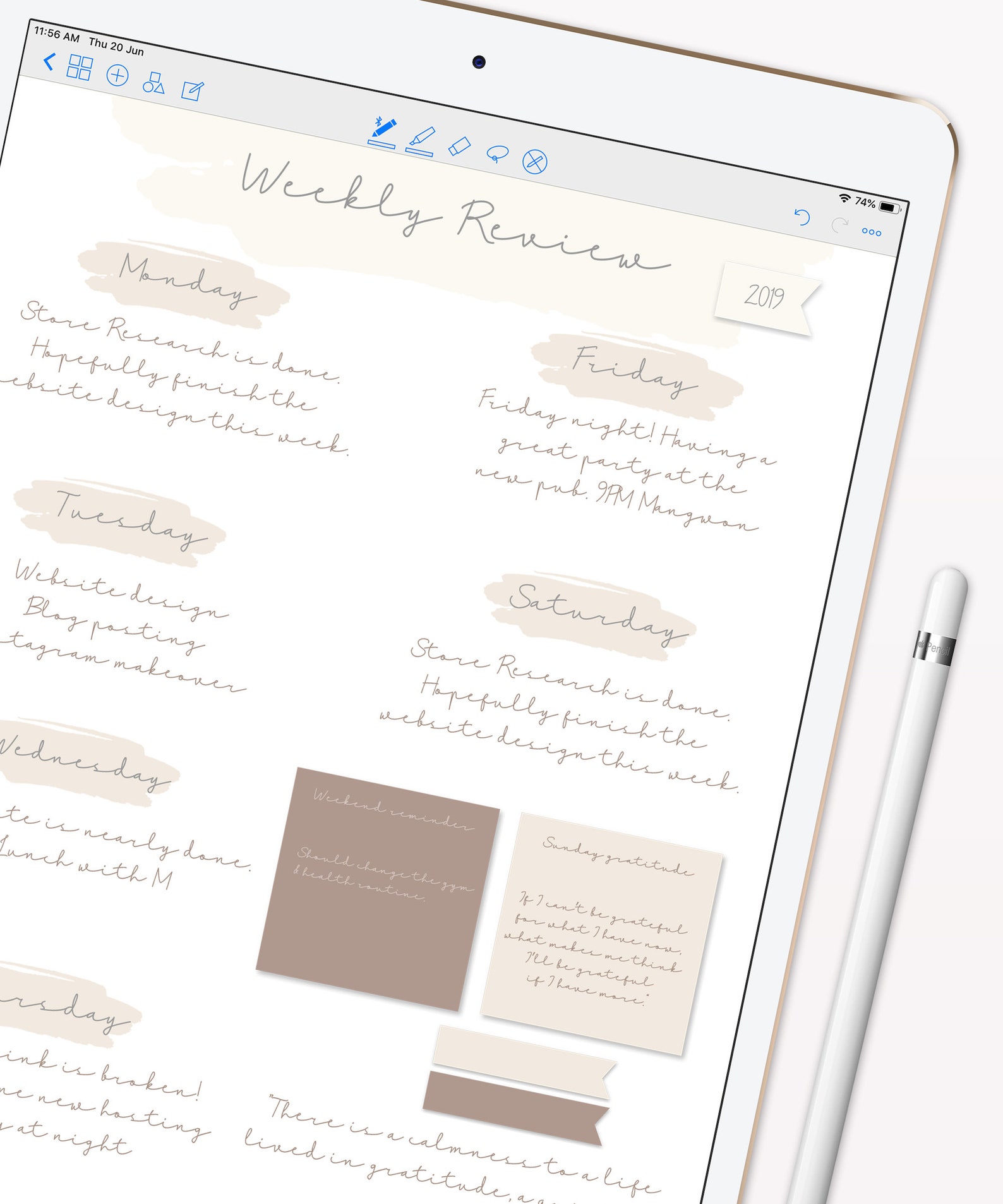 12 Neutral Sticky Notes Ipad Sticky Note Digital Planner - Etsy