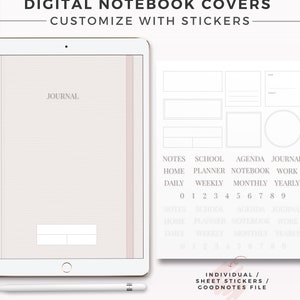 NEUTRAL Digital Note Covers | Goodnotes Template | Digital Notebook ...