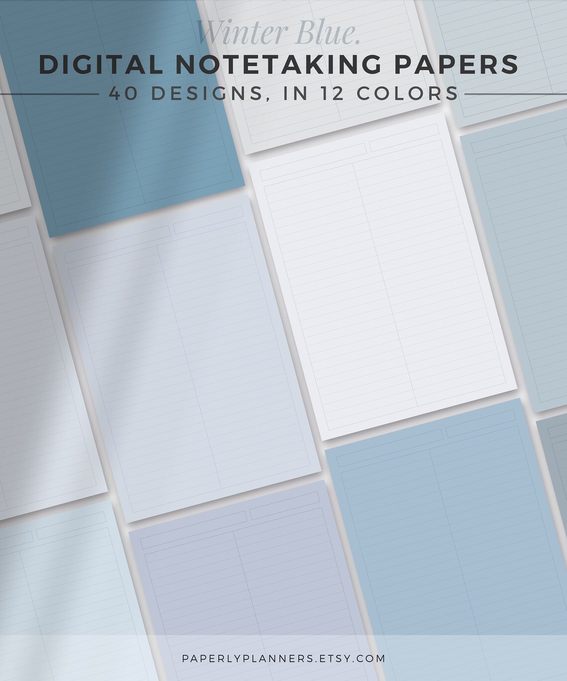 WINTER BLUE Digital Note Template Neutral Goodnotes Template - Etsy