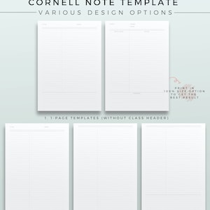 SIMPLE Cornell Note Template, Printable Note Inserts, Productivity ...