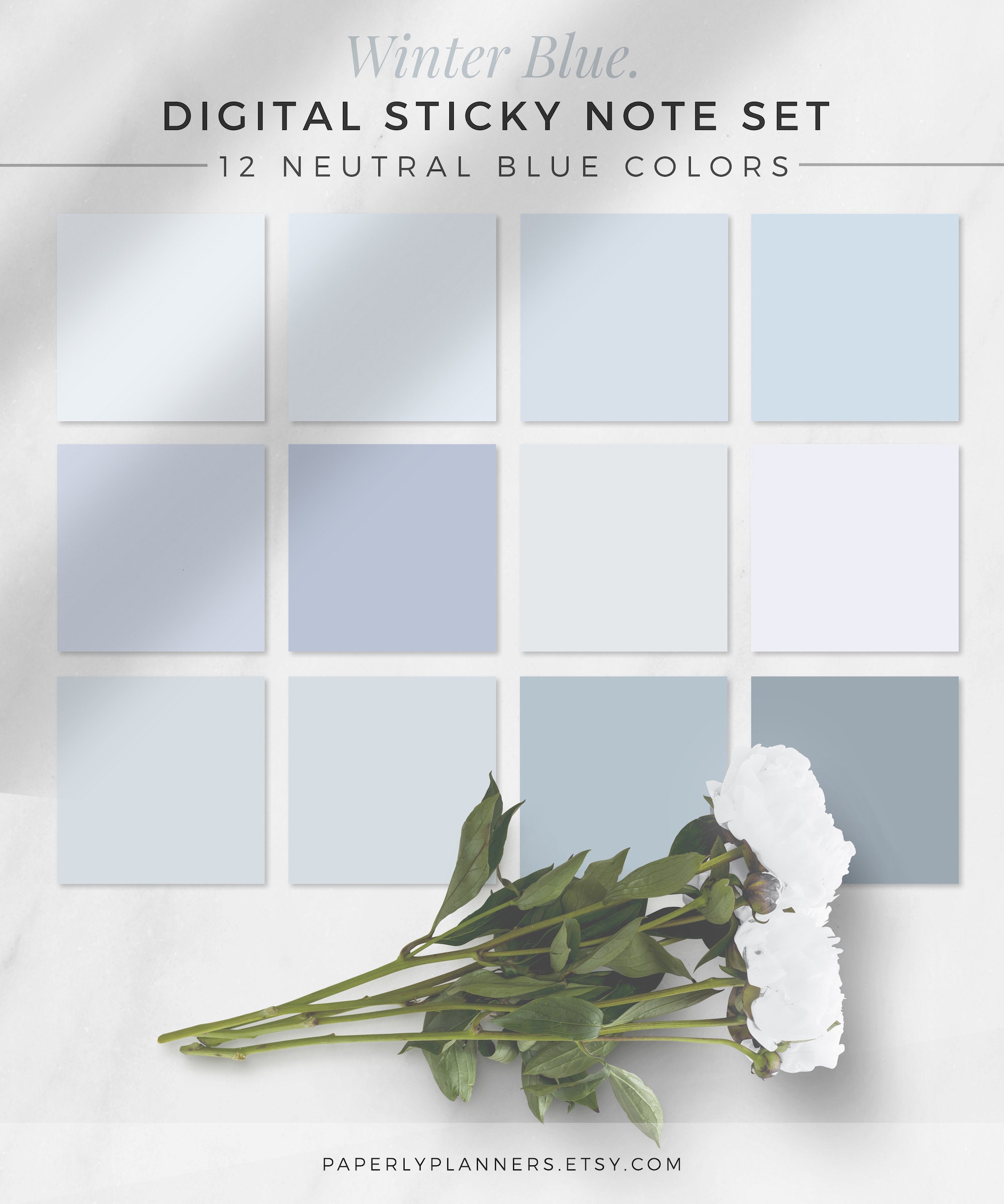 WINTER BLUE Digital Sticky Notes | Goodnotes Sticker Book Edition ...