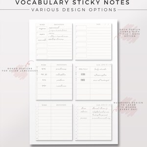 MONO Voca Sticky Notes | iPad Sticky Note, Digital Planner, Goodnotes ...
