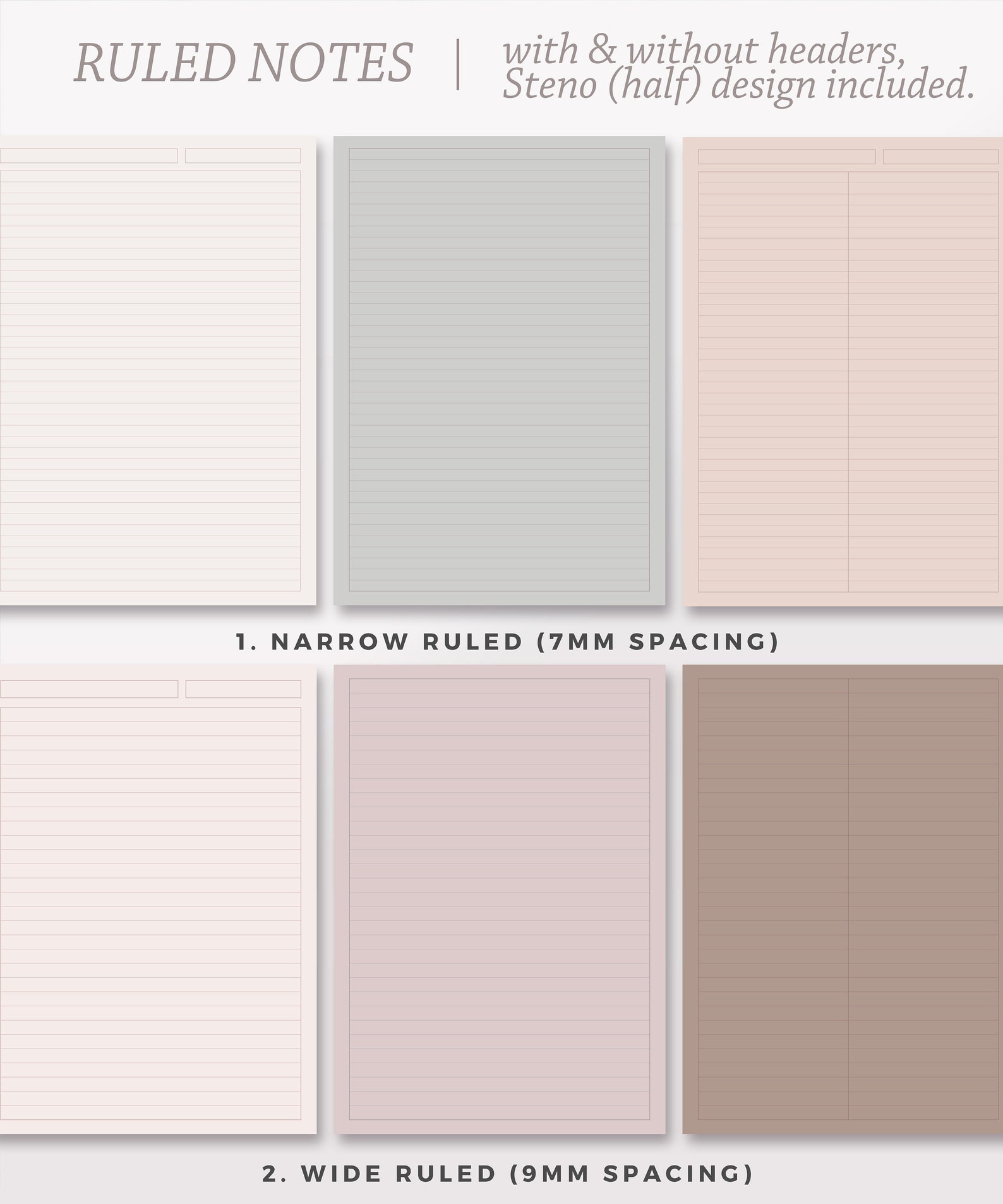 NEUTRAL Digital Note Template | Neutral Goodnotes Template | Digital ...