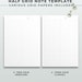 SIMPLE Half Grid Note Template A4 & LETTER Printable Note Inserts, Half ...