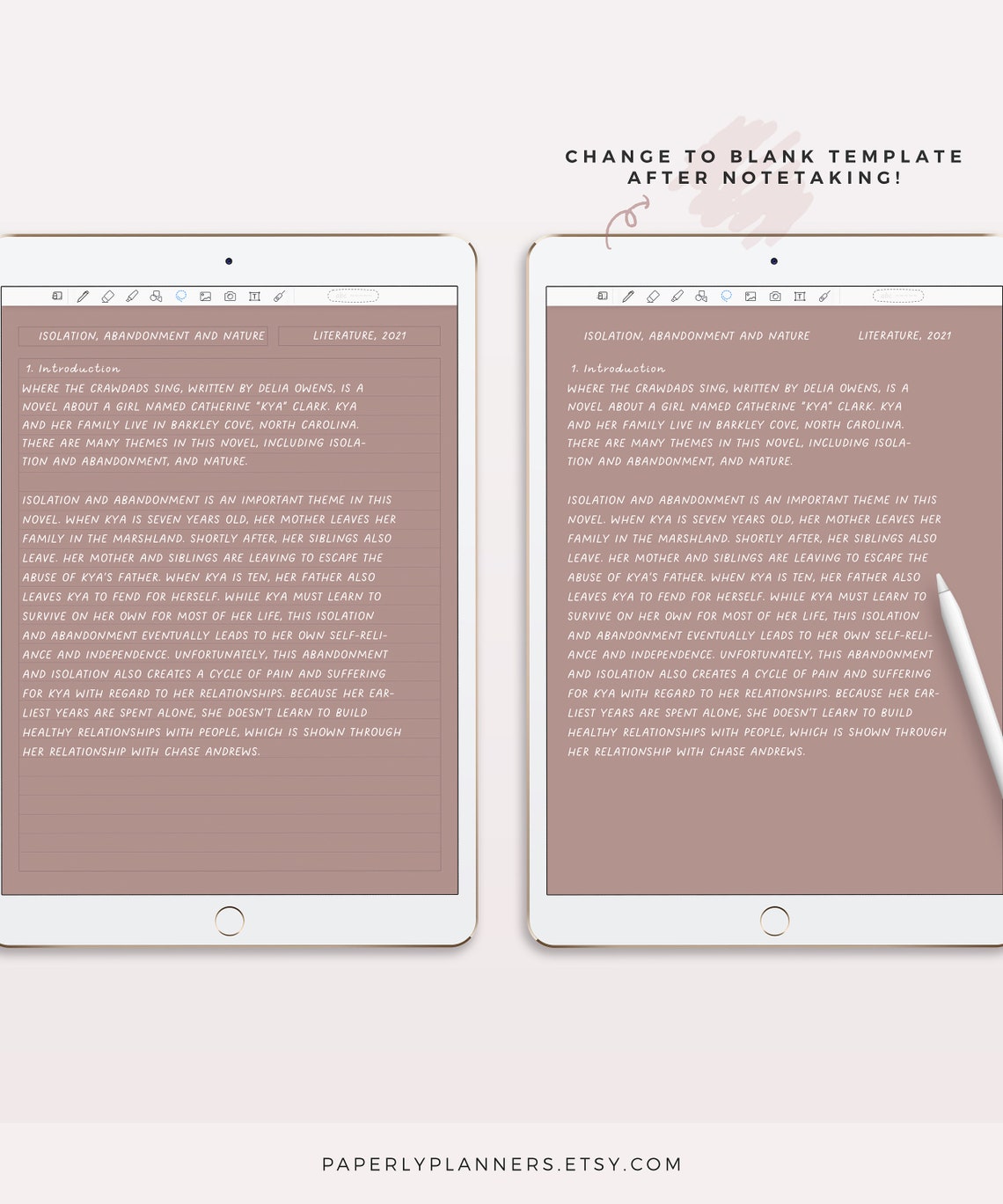 ROSY BRICKS Digital Note Template Neutral Goodnotes Template - Etsy