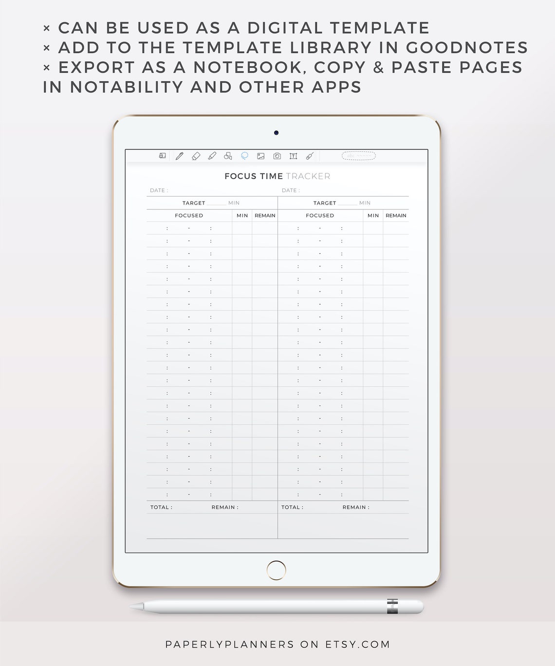 ANISE Focus Time Tracker A4 & LETTER Printable Planner - Etsy