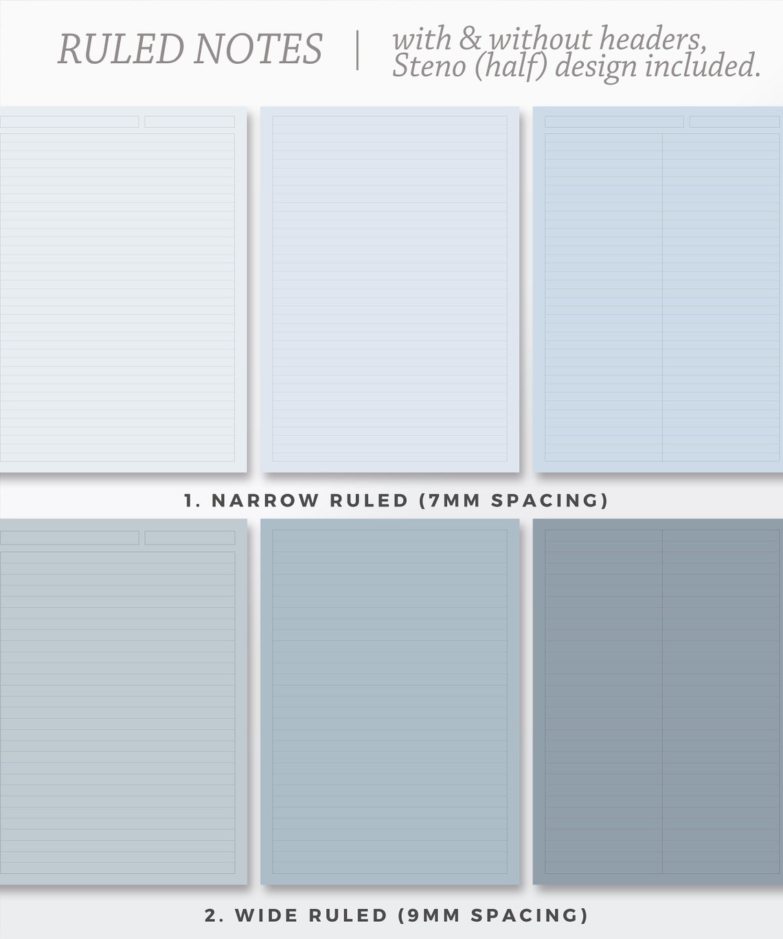 WINTER BLUE Digital Note Template Neutral Goodnotes Template | Etsy