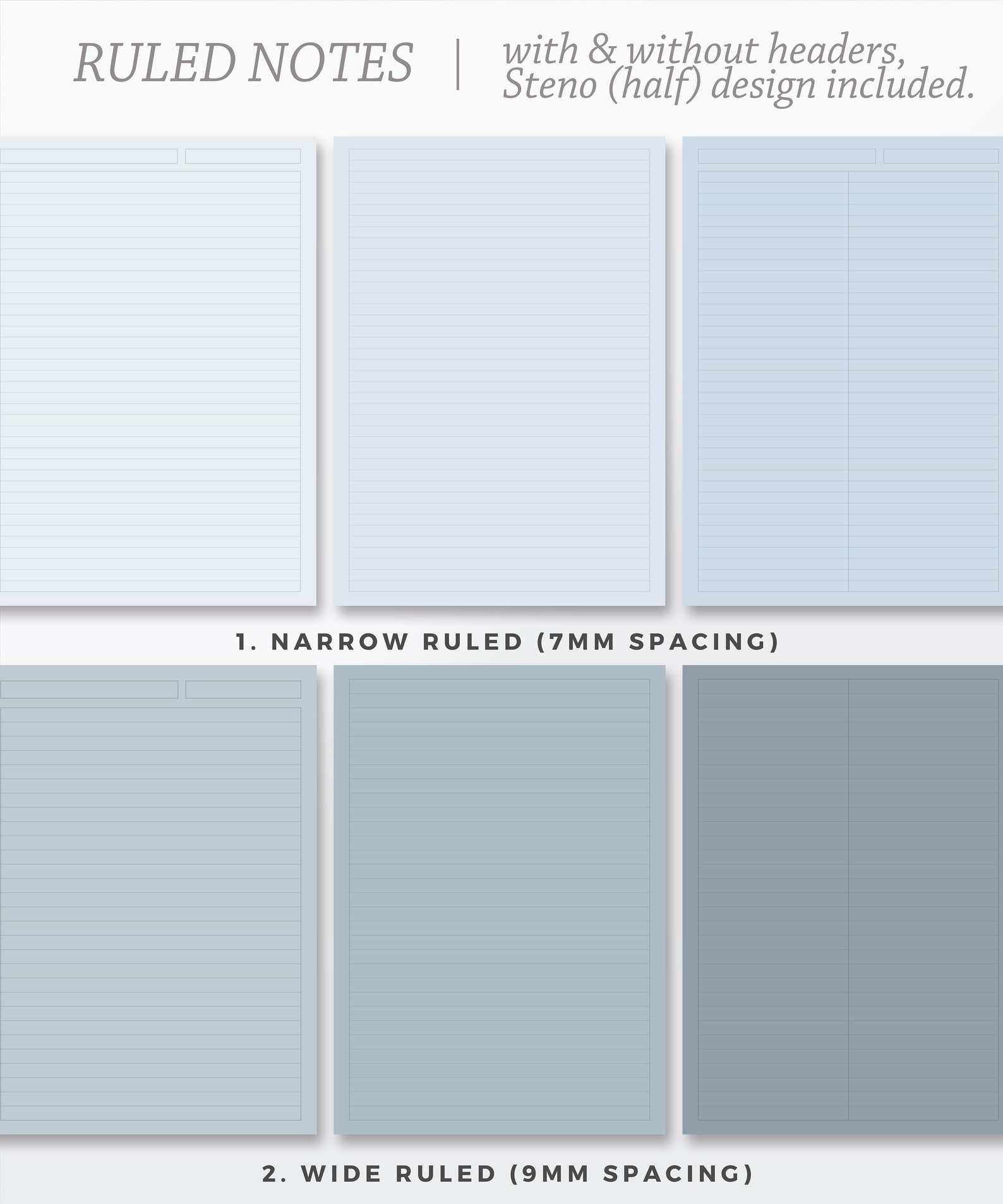 WINTER BLUE Digital Note Template Neutral Goodnotes Template | Etsy