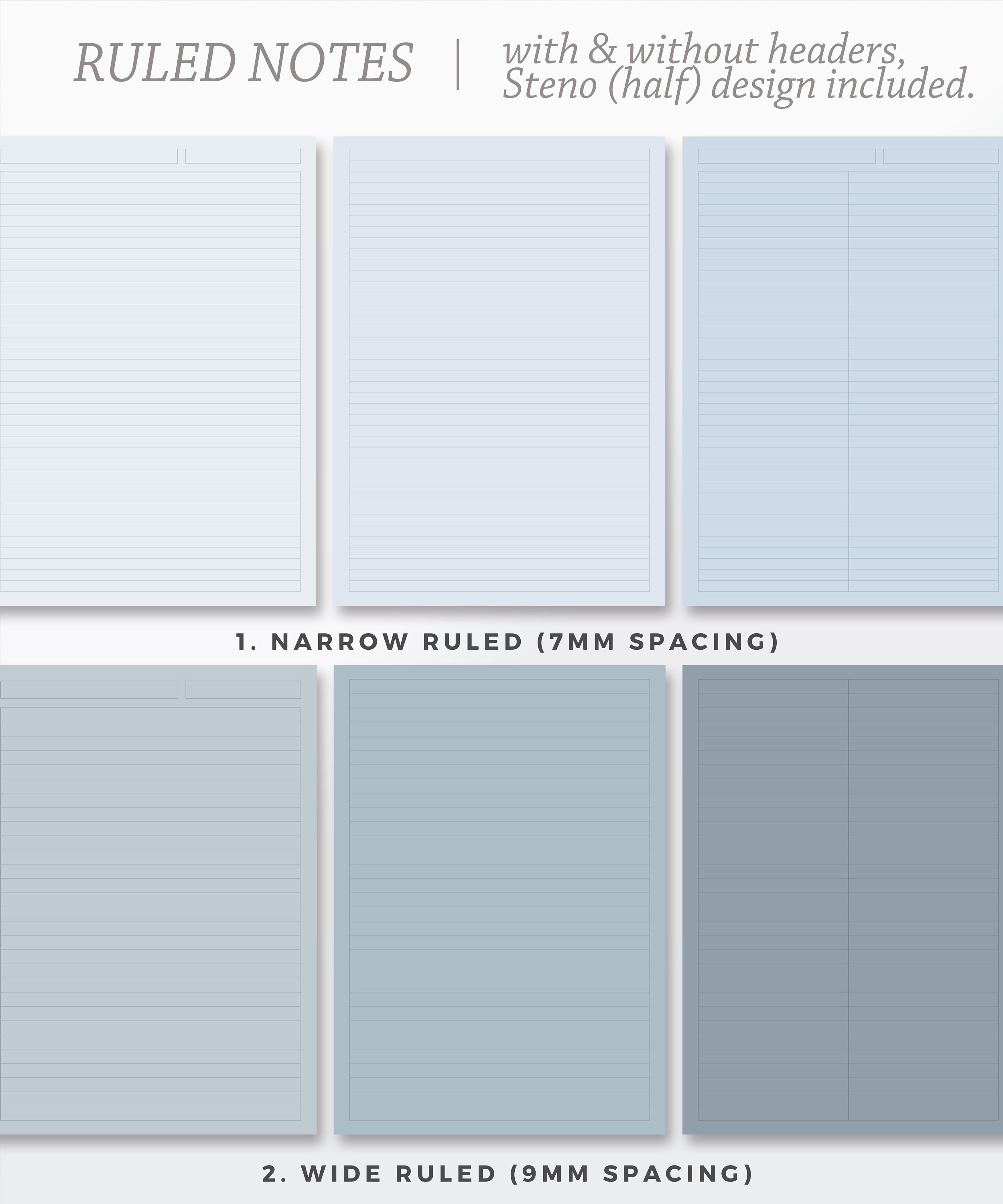 WINTER BLUE Digital Note Template Neutral Goodnotes Template | Etsy