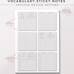 MONO Voca Sticky Notes | iPad Sticky Note, Digital Planner, Goodnotes ...